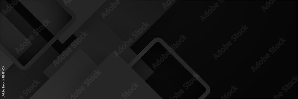 Black abstract banner background. Dark deep black dynamic vector ...