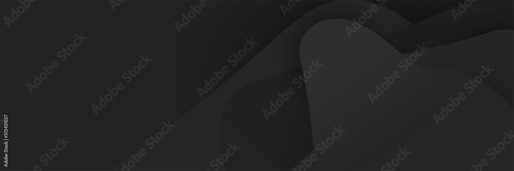 Black abstract banner background. Dark deep black dynamic vector ...
