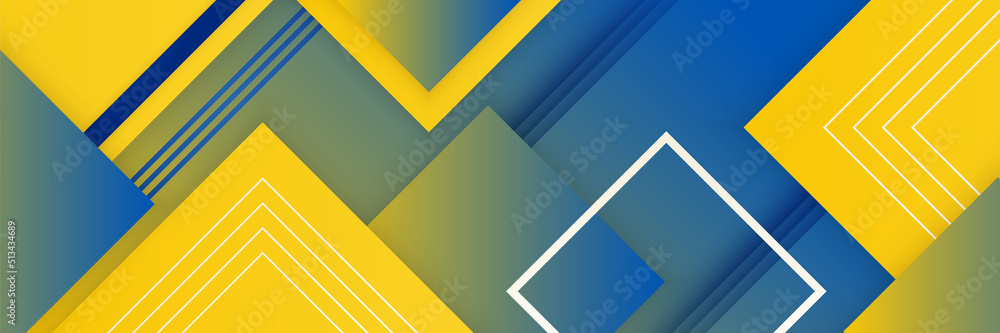 abstract geometrical blue and yellow color background banner Stock ...