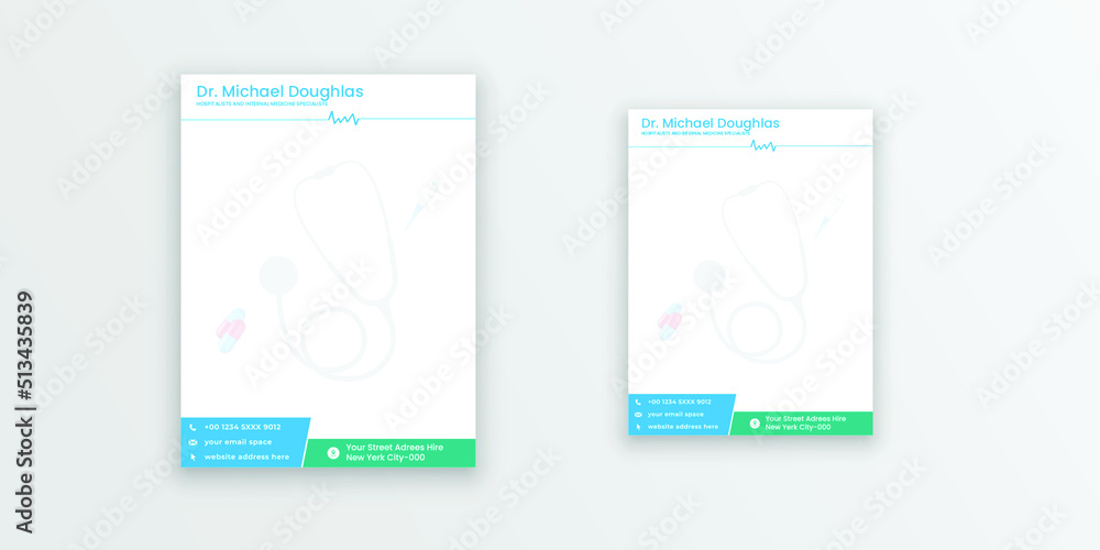 Doctors business letterhead pad template Stock Vector | Adobe Stock