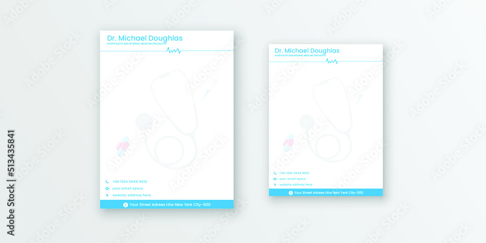 Doctors business letterhead pad template Stock Vector | Adobe Stock