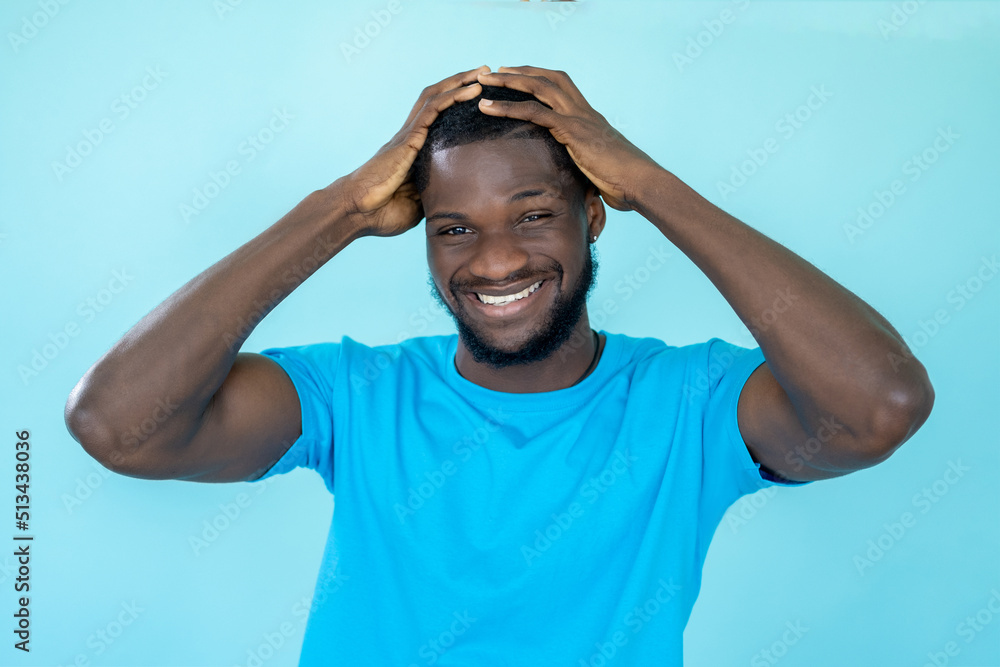 Laughing man. Funny joke. Positive emotion. Overjoyed happy optimistic ...