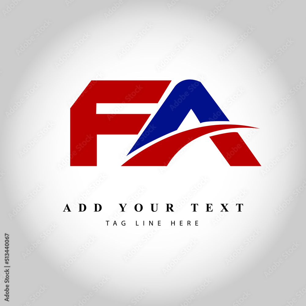 FA logo design Stock Vector | Adobe Stock