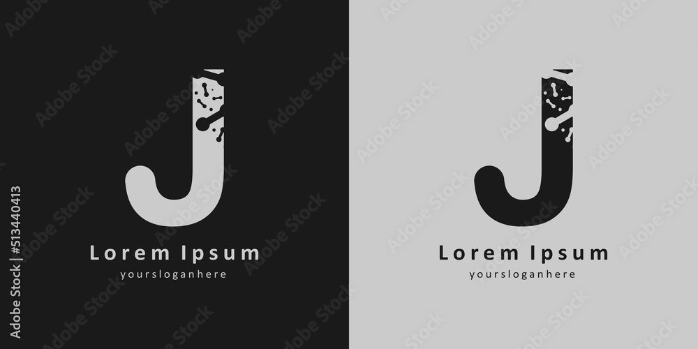 Letter J Science Logo Design Stock Vector | Adobe Stock