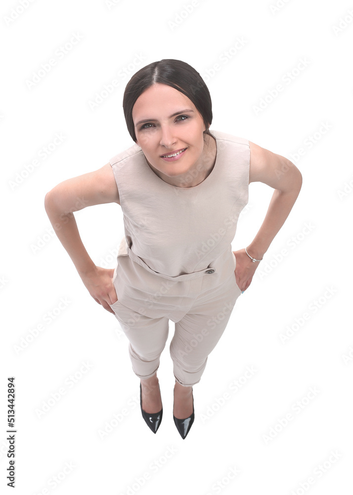 top view. attractive young woman looking at camera Stock-Foto | Adobe Stock