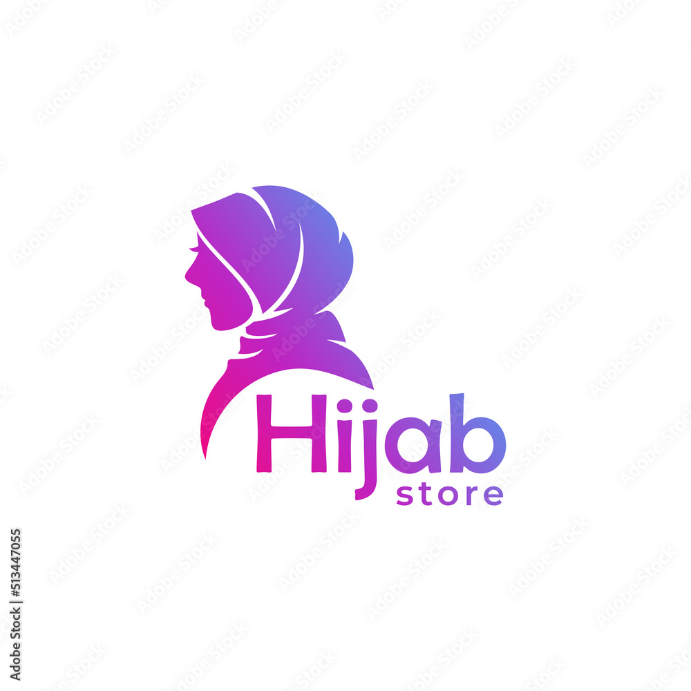 Hijab store logo design vector Stock Vector | Adobe Stock