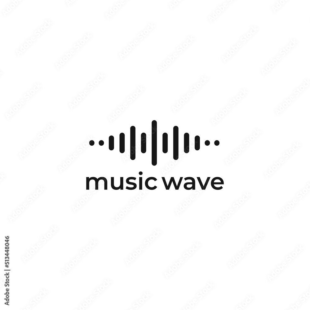 Music wave logo vector. Audio wave logo Stock Vector | Adobe Stock
