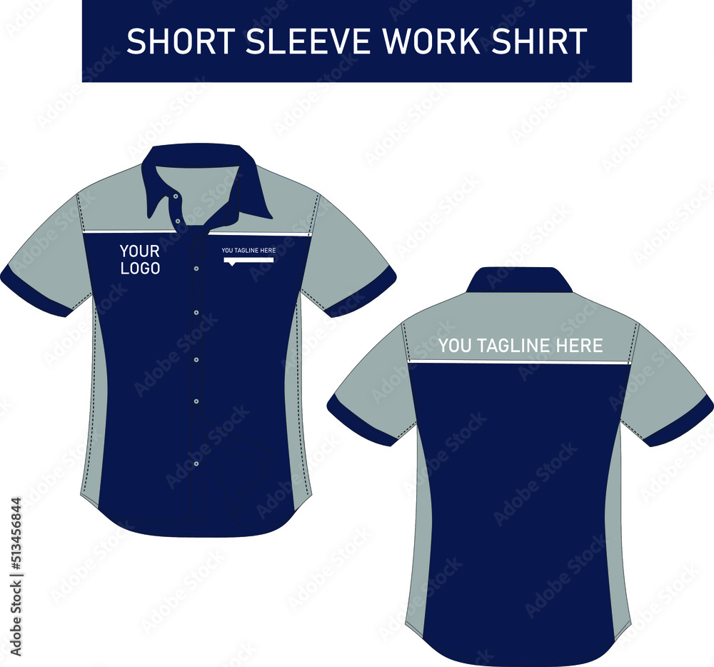 Short Sleeve Work Shirt Design Stock Vector | Adobe Stock