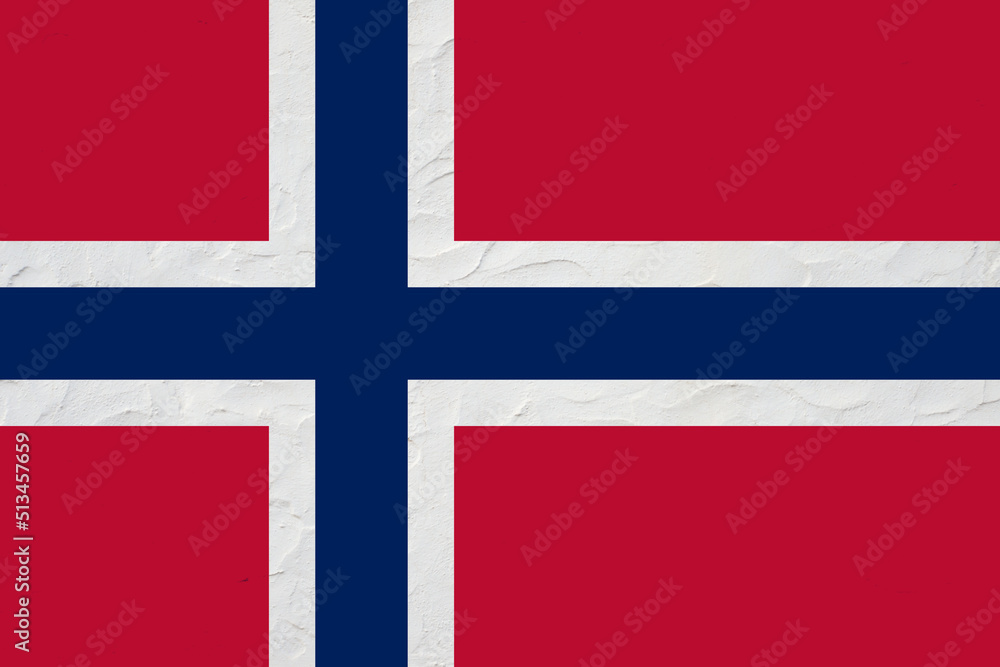 The national flag of Norway is red with a navy blue Scandinavian cross ...