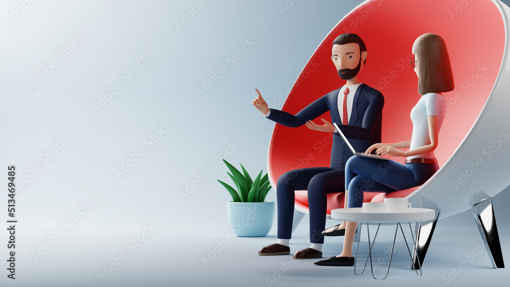 3d render business meeting interview concept Stock Illustration | Adobe ...