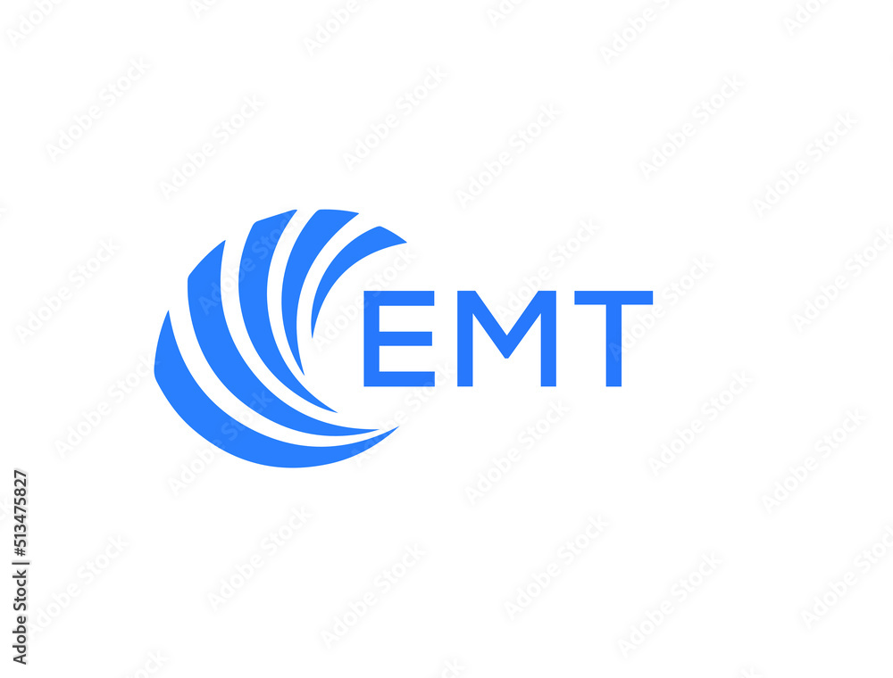 EMT Flat accounting logo design on white background. EMT creative ...