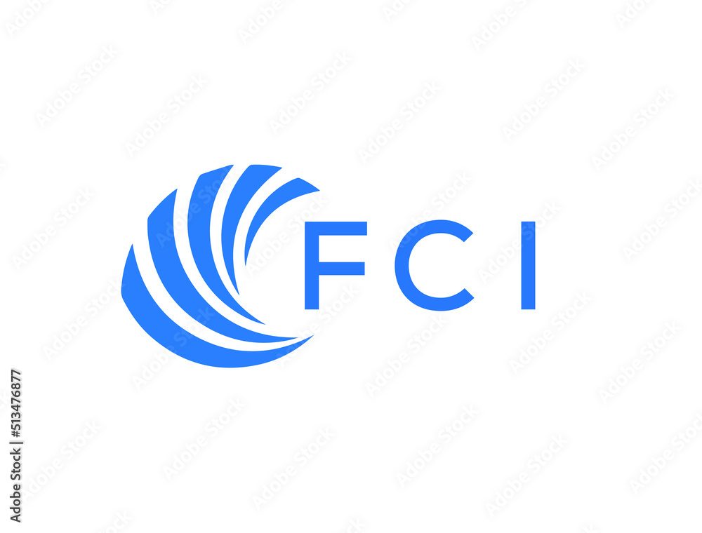 FCI Flat accounting logo design on white background. FCI creative ...