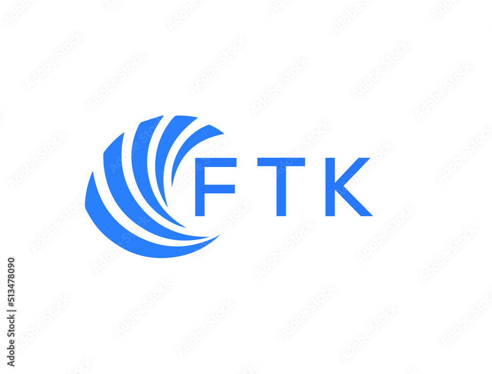 FTK Flat accounting logo design on white background. FTK creative ...