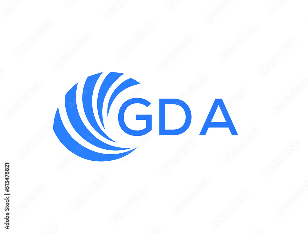 GDA Flat accounting logo design on white background. GDA creative ...