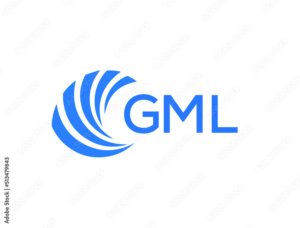 GML Flat accounting logo design on white background. GML creative ...