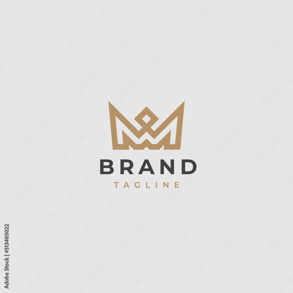 Geometric creative crown logo design. Vector template. Royal crown ...