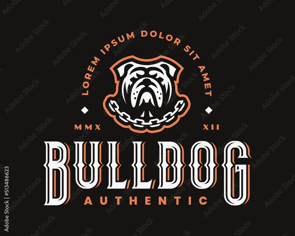 Bulldog logo, emblem design editable for your business. Dog vector ...