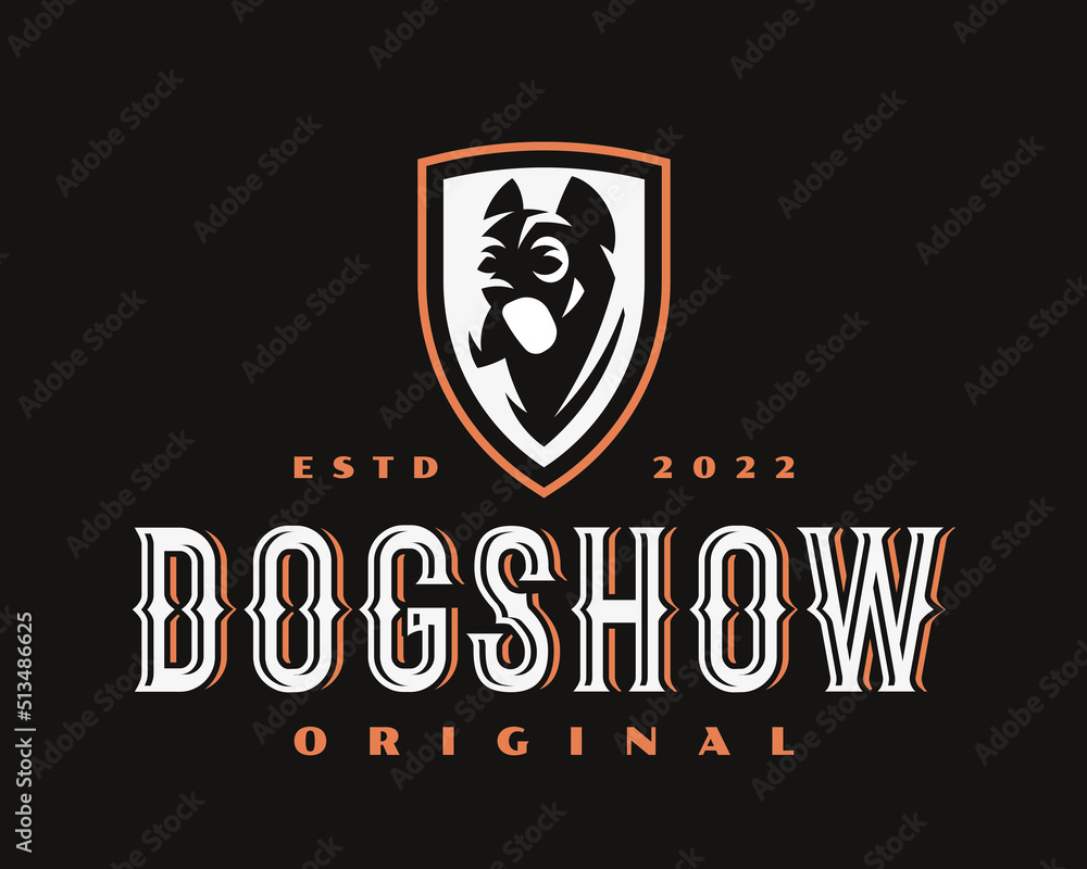 Dog logo, emblem design editable for your business. Pet vector ...