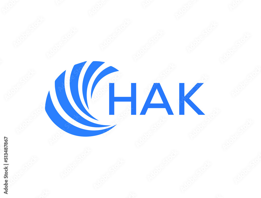 HAK Flat accounting logo design on white background. HAK creative ...