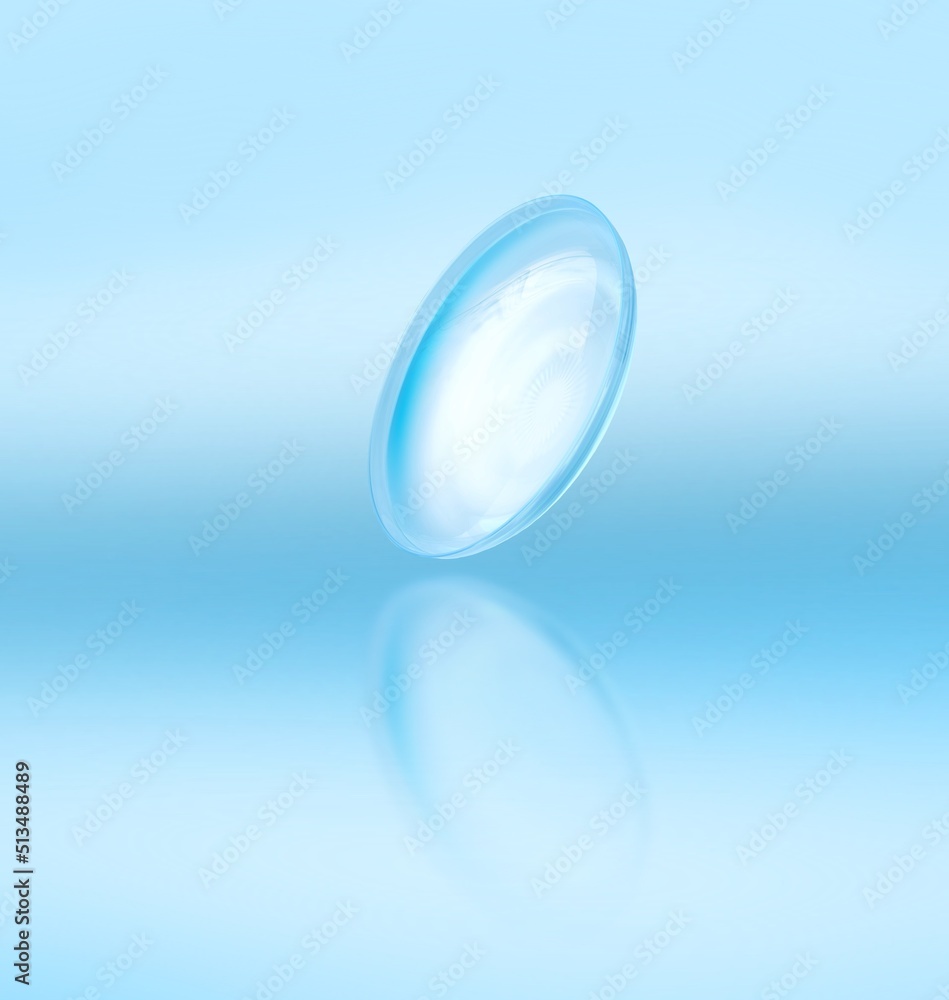 Realistic eye contact lenses 3d Illustration advertising banner ...