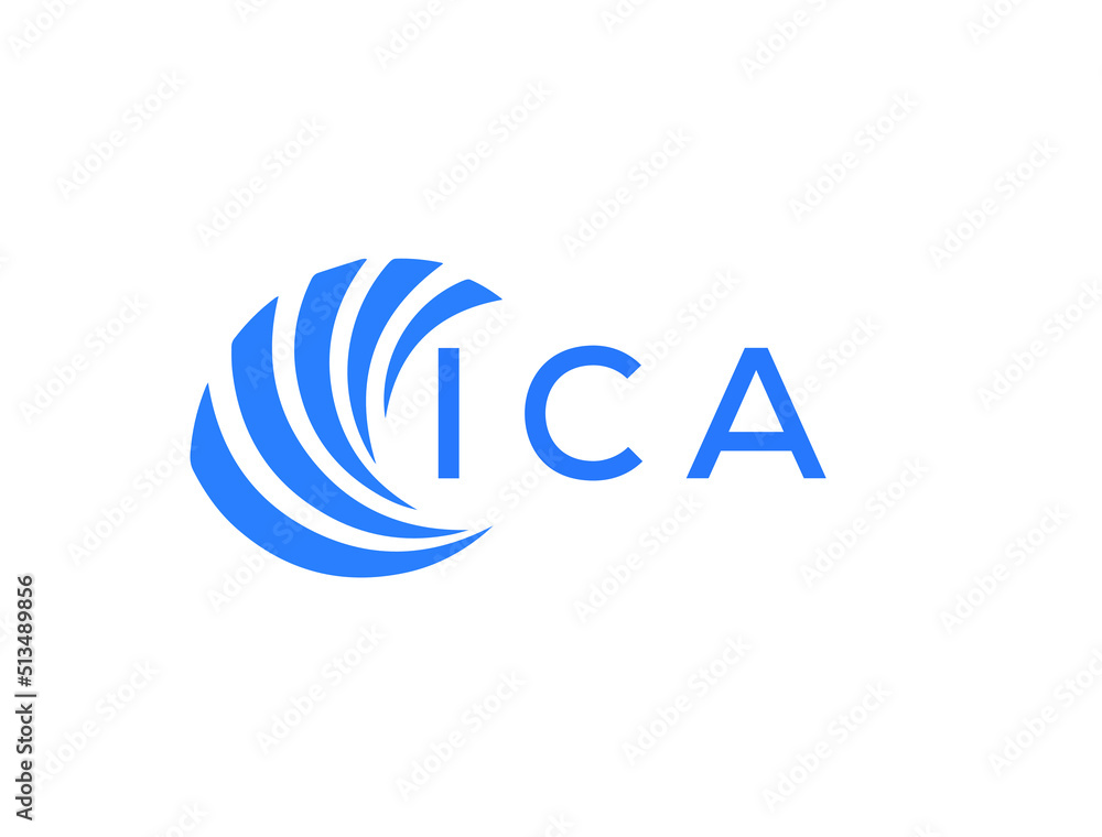 ICA Flat accounting logo design on white background. ICA creative ...