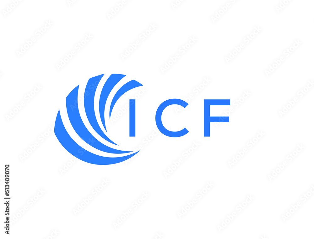 ICF Flat accounting logo design on white background. ICF creative ...