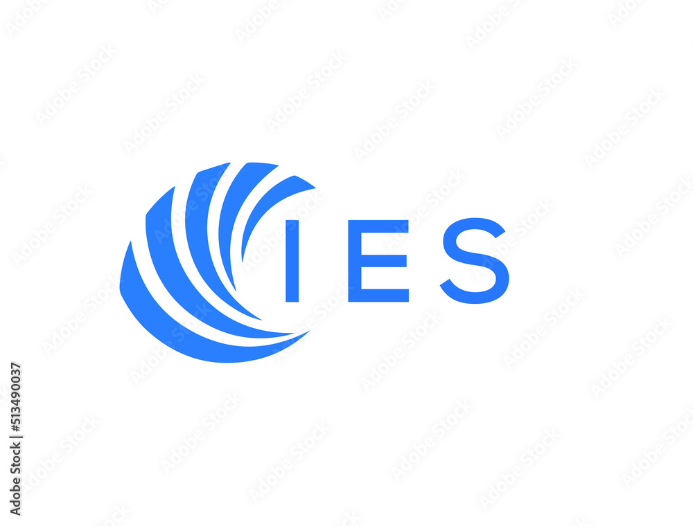 IES Flat accounting logo design on white background. IES creative ...