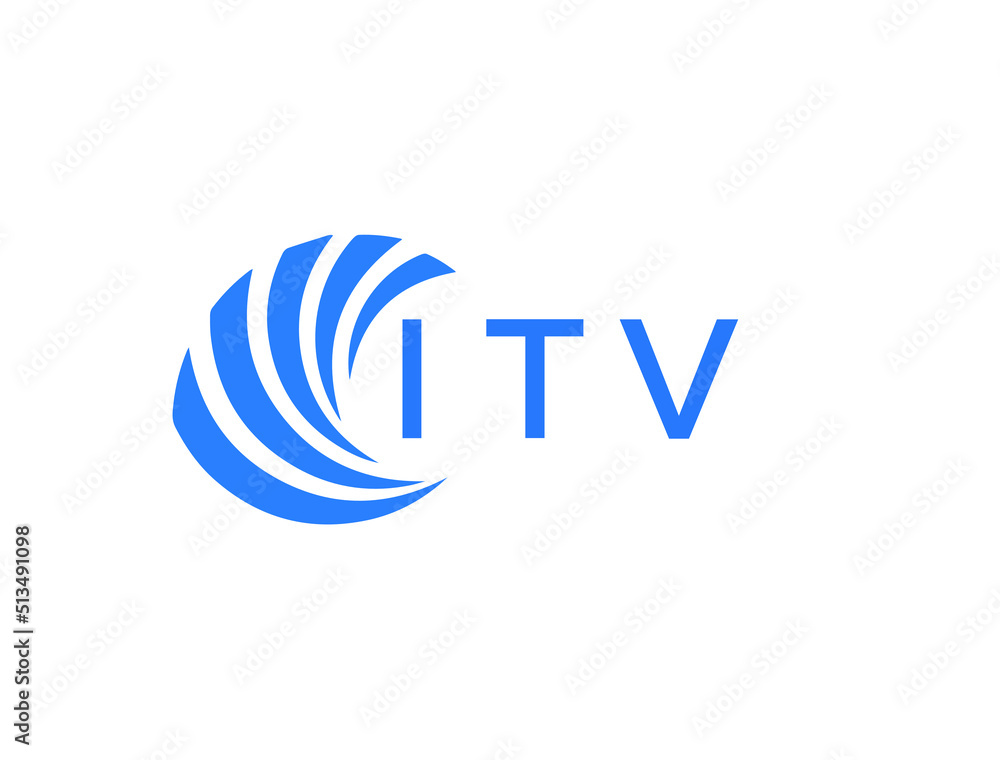 ITV Flat accounting logo design on white background. ITV creative ...