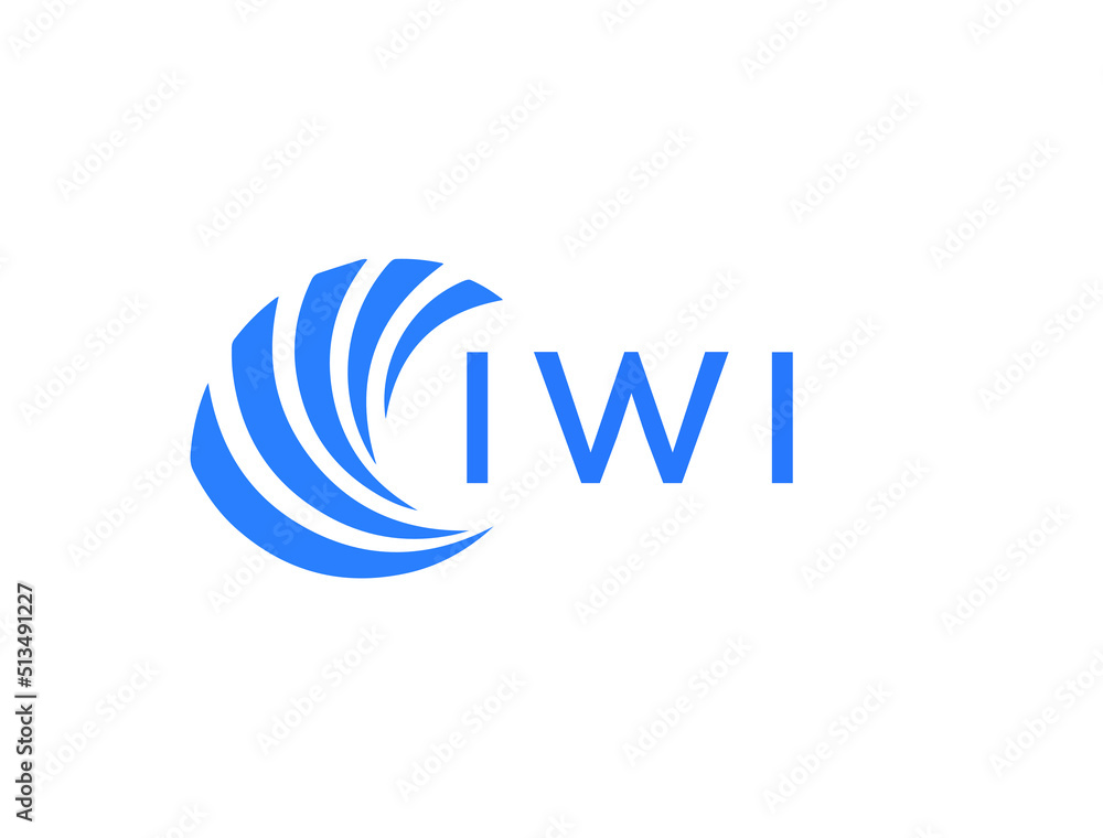 IWI Flat accounting logo design on white background. IWI creative ...