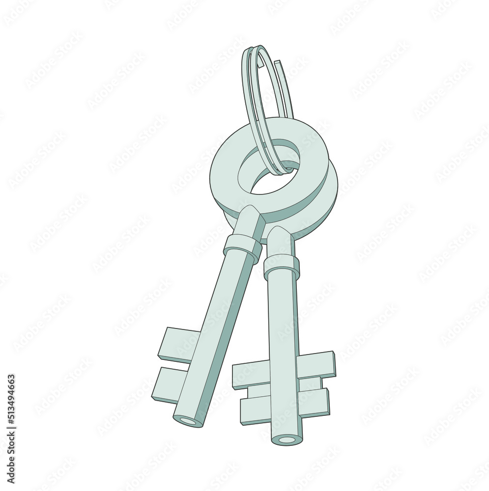 Bunch of keys, keys illustration. Lock or unlock sign. Password ...