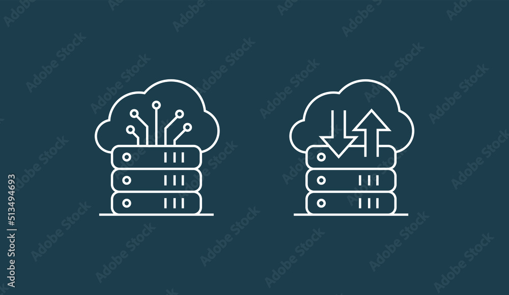 Cloud, computing, server icon vector image. Can also be used for communication, connection ...