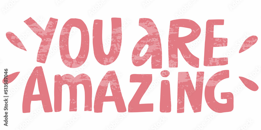 Vector handwritten inscription You are amazing in pink Stock Vector ...