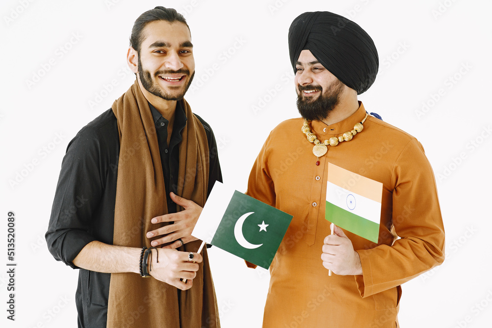 Two asian men talking at white backgrounnd Stock Photo | Adobe Stock