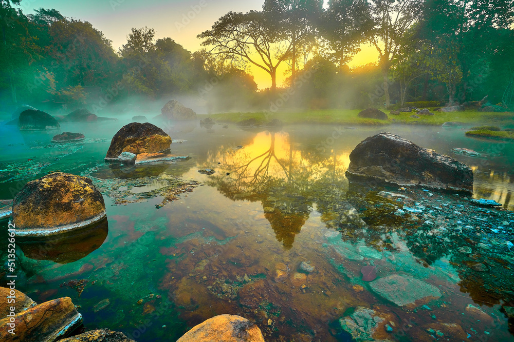 Hot Springs Onsen Natural Bath at National Park Chae Son, Lampang ...