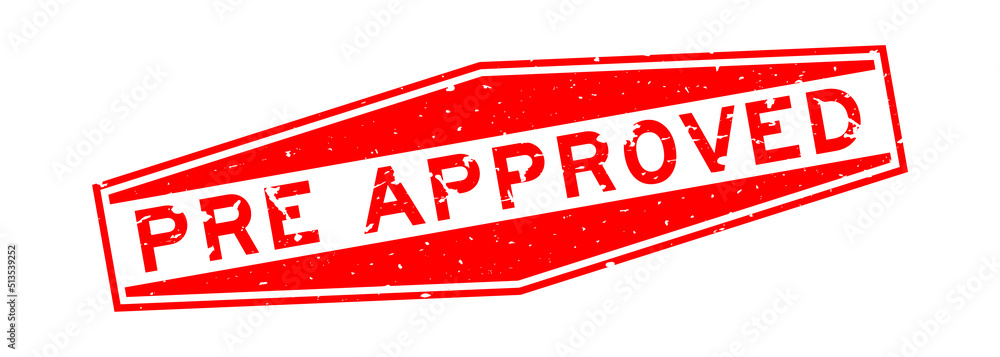Grunge red pre approved word hexagon rubber seal stamp on white background Stock Vector | Adobe ...