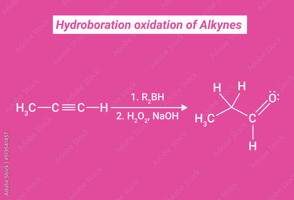Structure of Hydroboration oxidation of Alkynes Stock Vector | Adobe Stock