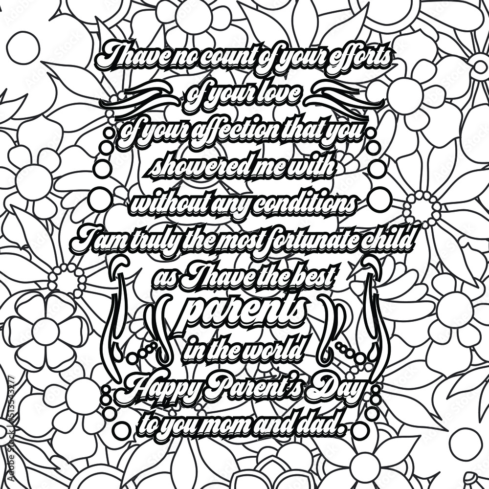 parents day quotes coloring page design. inspirational coloring pages ...