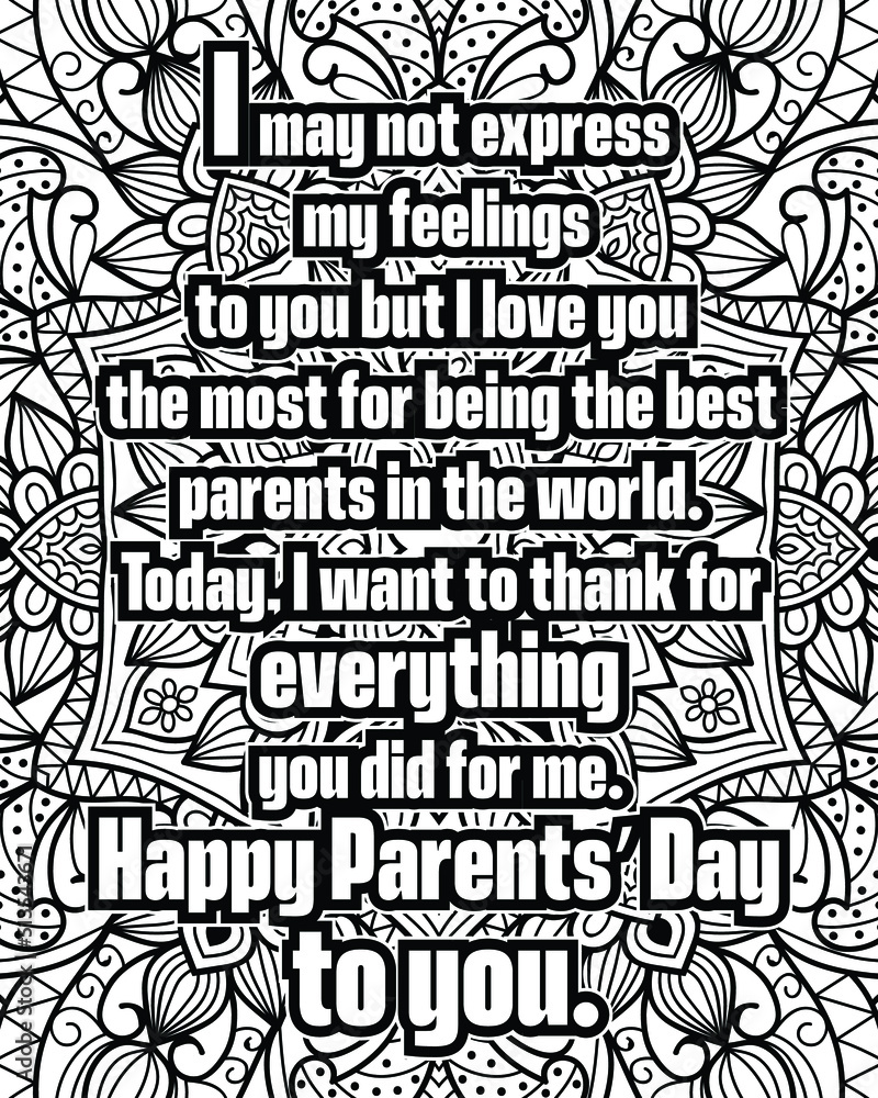 parents day quotes coloring page design. inspirational coloring pages ...