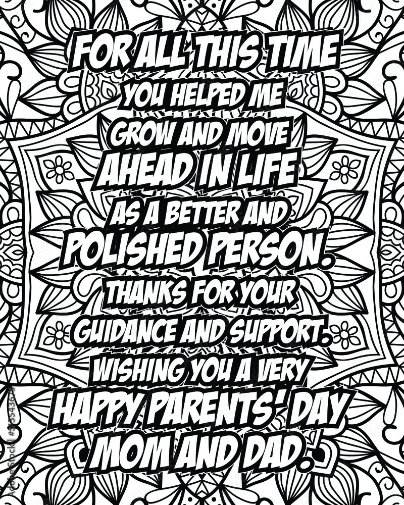 parents day quotes coloring page design. inspirational coloring pages ...
