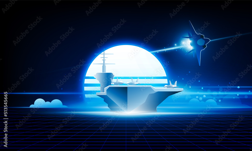 High speed concept. Aircraft carrier Fighter jet in the form of Arrow ...