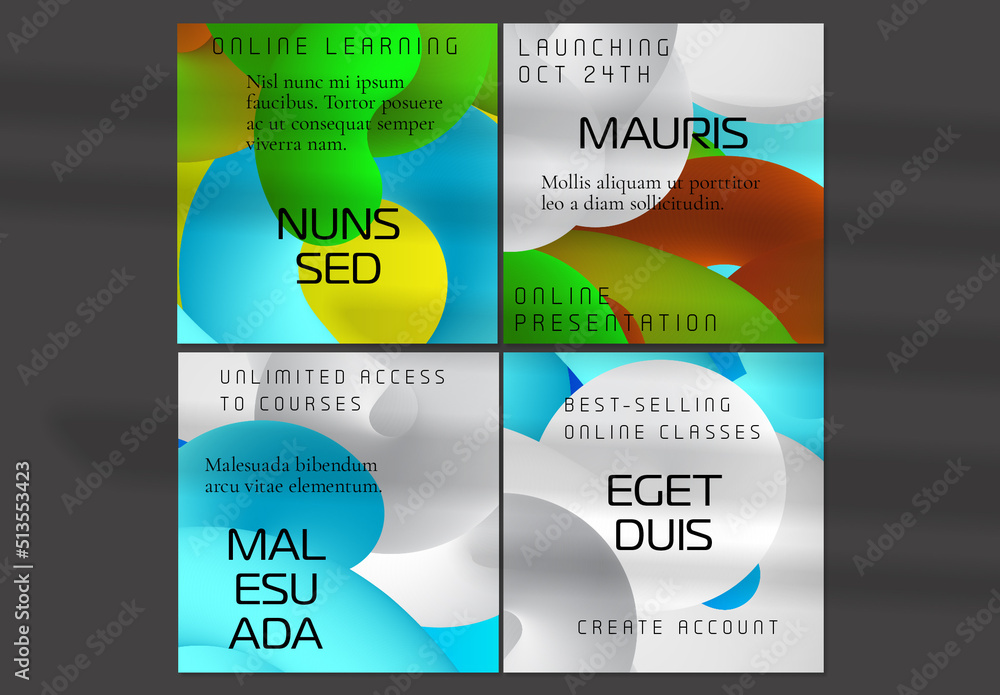 Social Media Post Layout with Futuristic Wavy Cloudy Gradient Shape ...