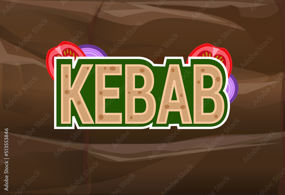 Kebab lettering text Stock Vector | Adobe Stock