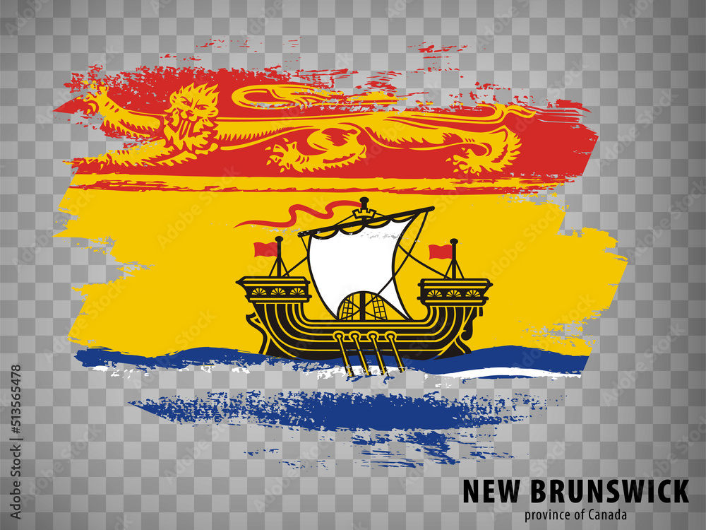 Flag of New Brunswick from brush strokes. Canada. Flag Province of New ...