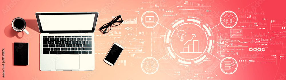 Content marketing concept with a laptop computer on a desk Stock Photo ...