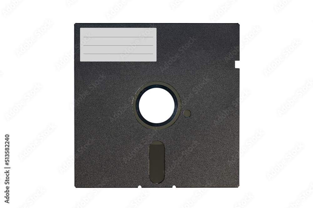 5.25 inch floppy disk in black a retro storage unit Stock Photo | Adobe Stock