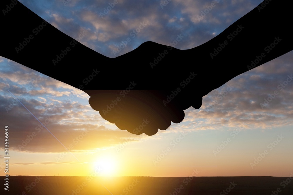 Shadow of Helping Hands concept and International Day of Peace thanks ...