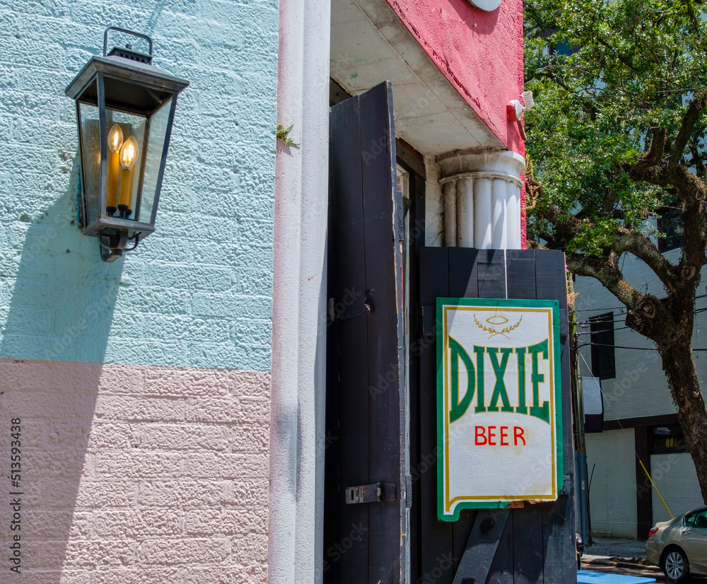 Dixie Beer Sign on Front Door of Prytania Bar on June 16, 2022 in New ...