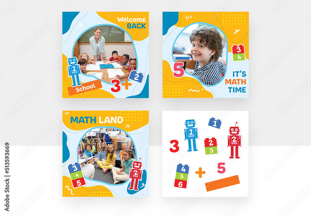 School Kindergarten Preschool Learning Education Social Media Banners ...