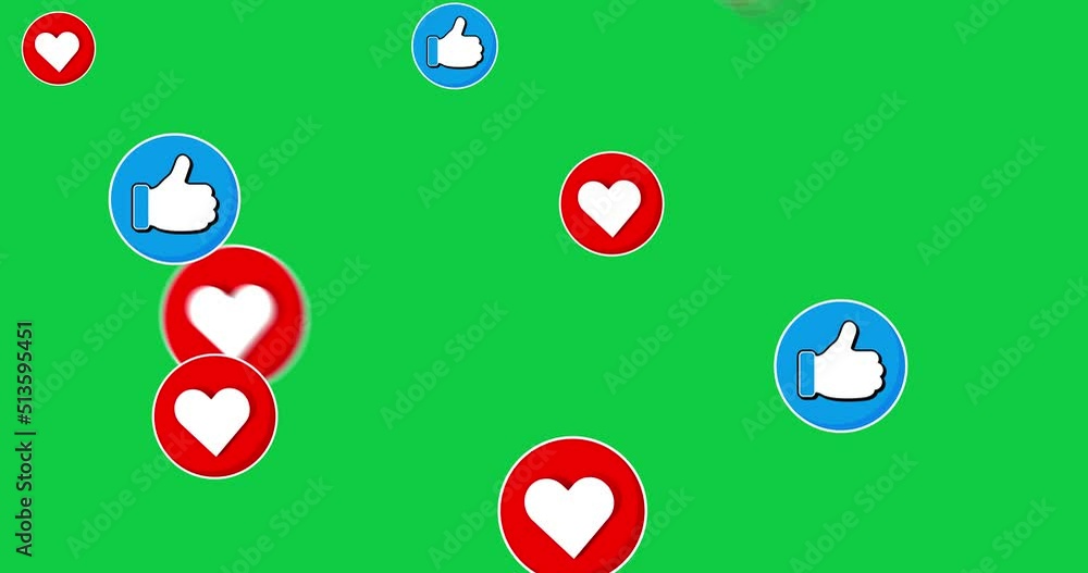 Many emotion icon, like icons motion background. Heart and thumbs up ...