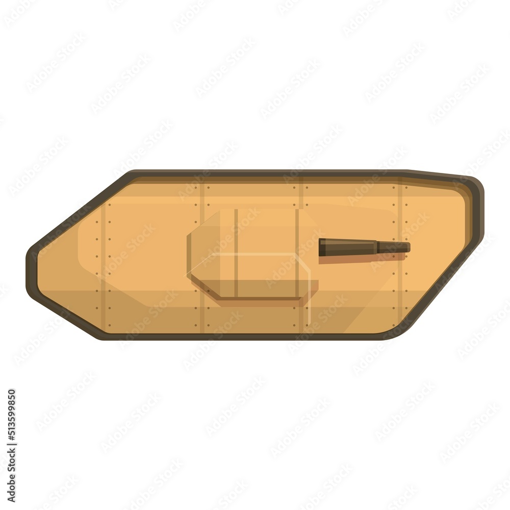 Top view tank icon cartoon vector. Gun vehicle. War military Stock ...
